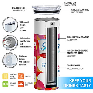 TUMBTU Be Gone 20oz Skinny Tumblers Cup Coffee Mug with Lid Funny Party Cup Reusable Insulated Stainless Steel for Hot & Cold Drinks Tea Cup Iced Coffee Travel Mug, Red - 1 Count (Pack of 1)