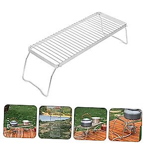 Abaodam Burner Support Portable Bbq Grill Gas Grill Outdoor Gas Bbq Grill Warming Grate Campfire Grill Charcoal Grill Grate Sturdy Furnace End Holder Camping Pot Bracket Camping Accessory
