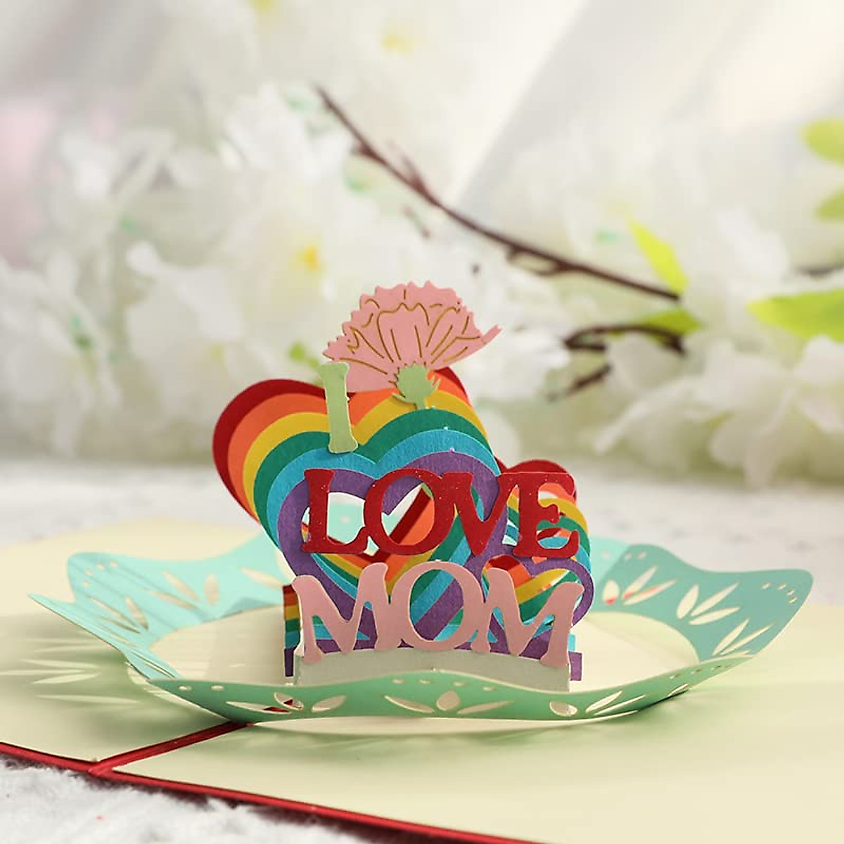 Paper Spiritz 3D Pop Up Card for Mom, 3D Gift Card for Birthday, Happy Birthday Pop Up Card for Mom, Greeting Card for Mother's Day and Mom's Christmas Gift