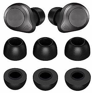 3 Pairs Memory Form Ear Tips Buds for Elite 85T, S/M/L 3 Size Replacement Reduce Noise Fit in Case Premium Earbuds Gel Compatible with Jabra Elite 85t - S/M/L Black