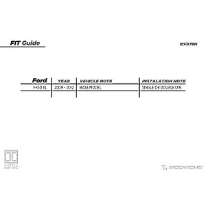 SCOSCHE Install Centric ICFD7BN Ford 2009-12 F-150 XL (Base) Pickup Complete Installation Solution for Car Stereos, Black