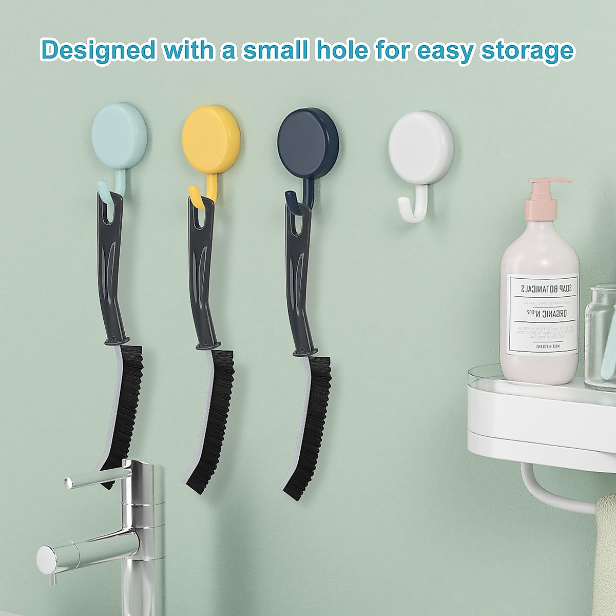 Koxuky 3 Pcs Hard Bristle Crevice Cleaning Brush, Gap Cleaning Brush, Grout Cleaner Brush, Toilet Brush, Small Scrub Brush for Shower, Gap Cleaning Tools for Household Use, Bathroom, Kitchen