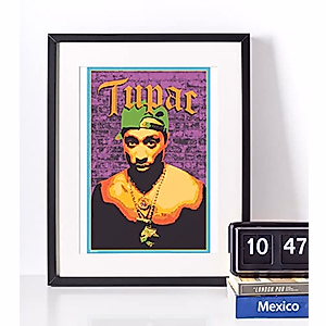 Tupac Posters 2Pac Poster Wall 90s Hip Hop Rapper Posters for Room Aesthetic Mid 90s 2Pac Merch Cool Psychedelic Trippy Hippie Decor UV Light Reactive Black Light Eco Blacklight Poster for Room