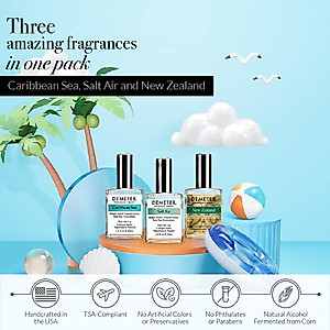 DEMETER Water Foolproof Blending Set of 3 Perfumes - Caribbean Sea, Salt Air, New Zealand - 3 Unique 1 Oz Cologne Sprays