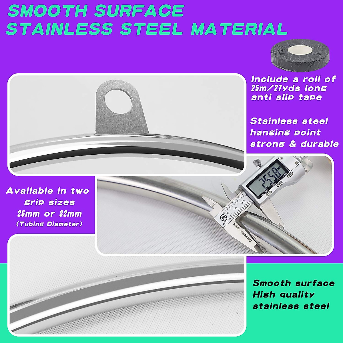 TESLANG Aerial Hoop, Lyra Hoop Set Stainless 85cm/90cm Single Point Hoops Circus for Beginners Professionals, Aerial Ring Kit with Rigging Carry Bag, Aerial Yoga Equipment, WILL 660 LBS (300KG)