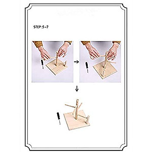 Litewoo Bird Table Perch Stand Playpen Wood Parrot Playground Exercise Training Playgym with Feeder Cups