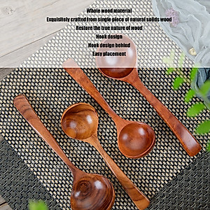 Cookware Utensil, Long HandleWood Ladle Soup Serving Spoon Kitchen Tool for Nonstick Cookware (large)