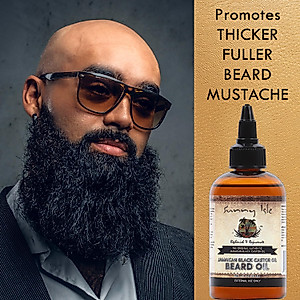Sunny Isle Jamaican Black Castor Oil Beard Oil 4oz | Conditioning Growth Oil for Thicker Facial Hair | Softens, Strengthens Beards & Mustaches | Hydrates Skin