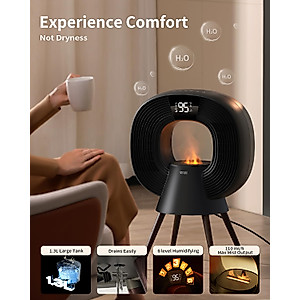 Sothing Space Heater Humidifier Combo - Star 3-in-1 Electric Heaters for Indoor Use, Humidifier with Flame Light, Aesthetic Design, 1500W Space Heater Indoor Large Room, Sleep Mode for Bedroom, Office