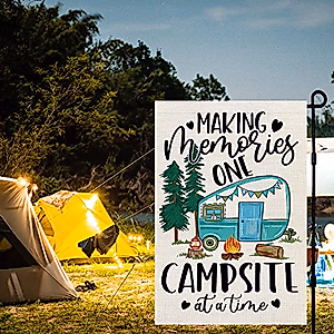 Camping Making Memories Garden Flag 12x18 Inch Double Sided RV Campsite Campfire Outside Party Decoration Yard Décor