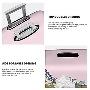 Flower Lette J Pink Luggage Cover Elastic Washable Stretch Suitcase Protector Anti-Scratch Travel Suitcase Cover for Kid and Adult M (22-24 inch suitcase)