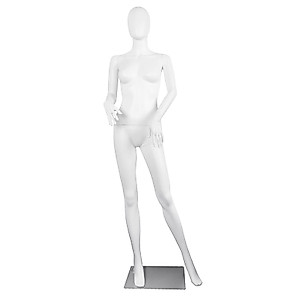 Female Mannequin Full Body Mannequin Torso Dress Form Sewing Dress Model 70 Inches Adjustable Dress Mannequin Clothing Form Plastic Detachable Mannequin Stand Realistic Display Mannequin (White)