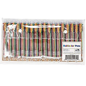 Huji Multicolor 0.5mm Ballpoint Pens for School Supplies Office Arts & Crafts Students Little Ones Party Favor Gift (Multicolor Retractable Pens – 18 PK 6 in 1)