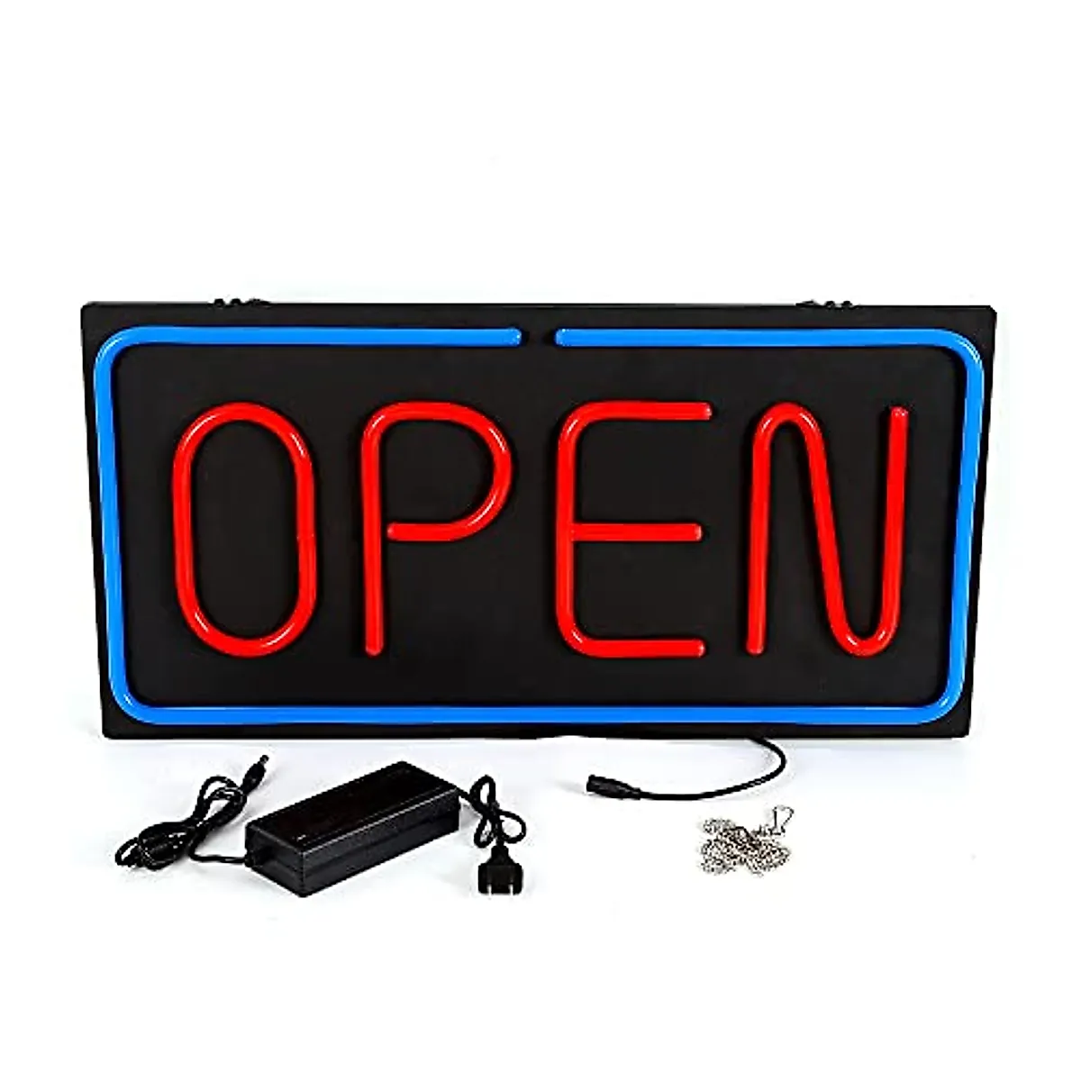 Open Neon Sign,LED Neon Decorative Lights,24x12 Inches Neon Signs for Business, Powered by USB with Power Adapter, Electronic Billboard Ad Board for Walls Store Window Bars Retail Salon Shop