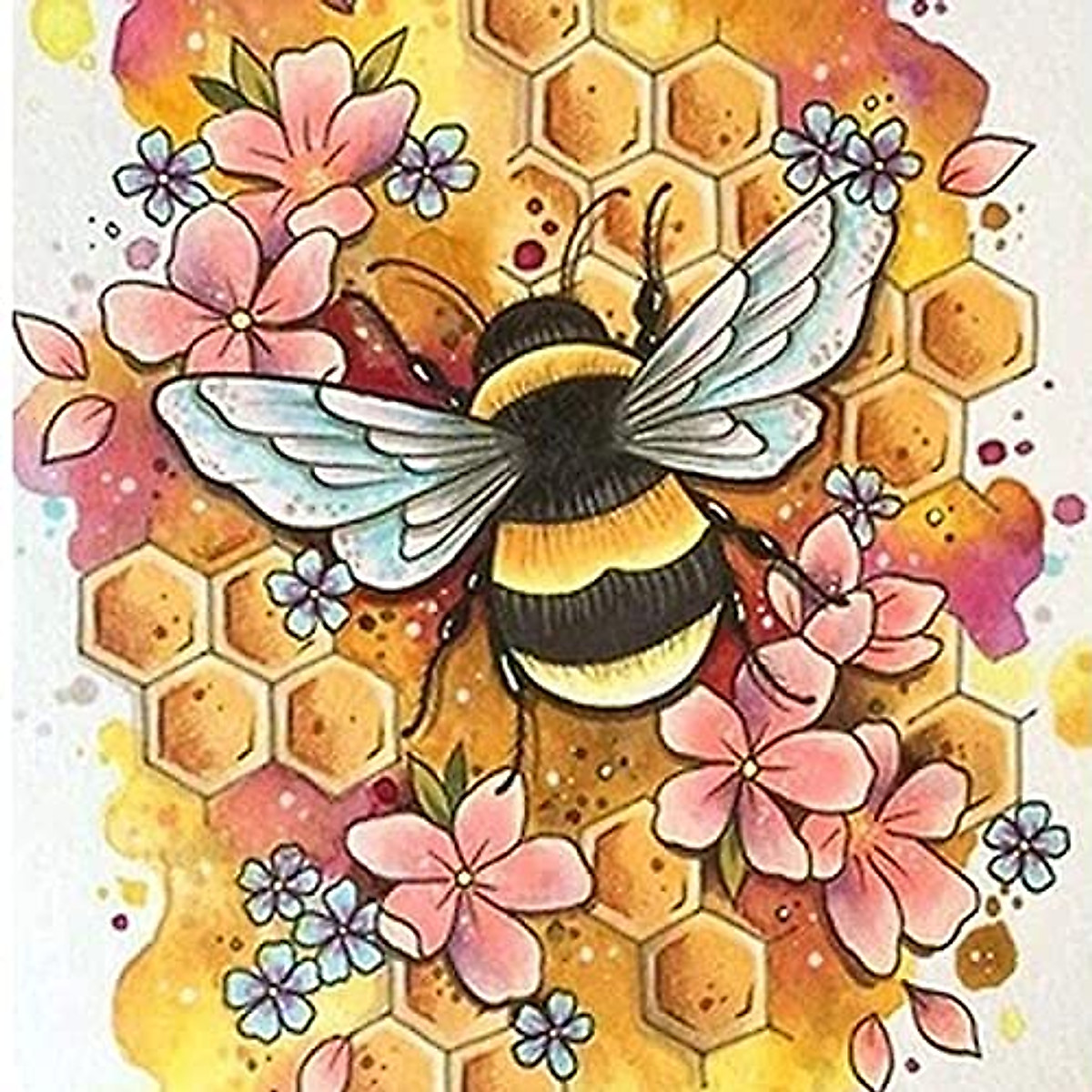 YMJD DIY Cross Stitch Embroidery Kit, 11CT Printed Embroidery Kit DIY Cross Stitch Embroidery Kit – Bee 36 x 36 cm