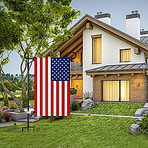 Upgraded Garden Flag Stand Banner Flagpole with 3 Prong Base, Black Wrought Iron Yard Garden Flag Pole - Holds Flags up to 12.5" in Width for Outdoor Garden Lawn