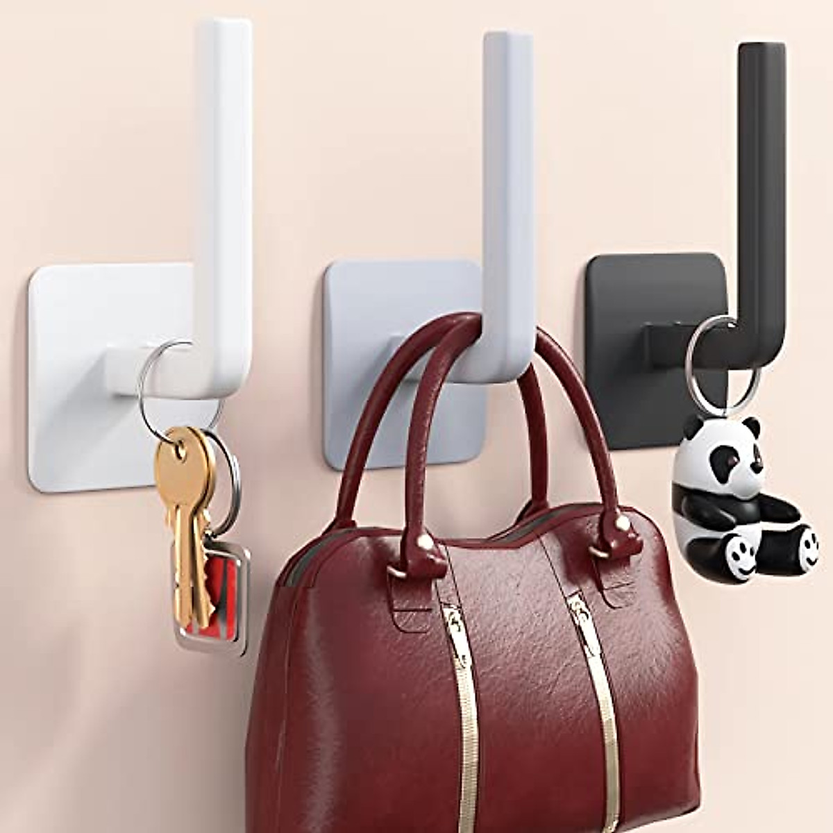 Funnacle Hat Rack for Baseball Caps Adhesive Hat Hooks for Wall, Hat Hanger Storage Baseball Cap Organizer, No Drilling Strong Hat Holder for Door, Closet, Bedroom,Office（Grey, 2 Pack）