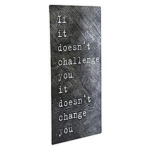 NIKKY HOME Gym Exercise Art Workout Room Decor Fitness Sign Inspirational Sports Themed Metal Wall Plaque with Quote, If It Doesn't Challenge You It Doesn't Change You