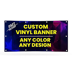 Custom Banner Printing, Vinyl Banners Any Size Banners, Outdoor, Printed Banner Event Business Party Newborn Baby Kids, Birthday Party, Large Custom Vinyl Banner for Party Decoration (2'x4')