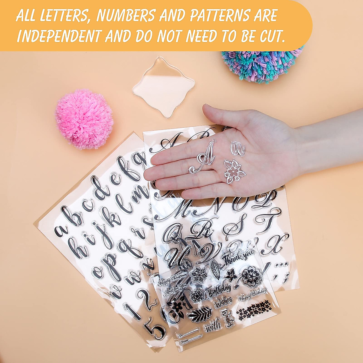 Coitak 4 PCS Alphabet Cake Stamp Tools, Alphabet Letter Fondant Stamps for Cookie Biscuit Cake Decorating, Cookie Stamp Impress