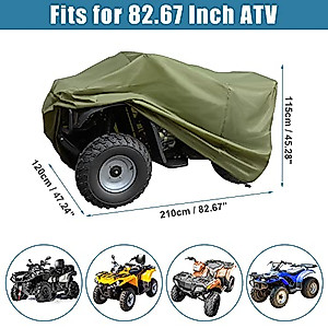 X AUTOHAUX ATV Cover for Polaris Scrambler 850 XP 1000 for Yamaha Grizzly Oxford All Season Weather Waterproof Outdoor Protection 4 Wheeler Covers Quad Cover fit Most 250CC-600CC Green