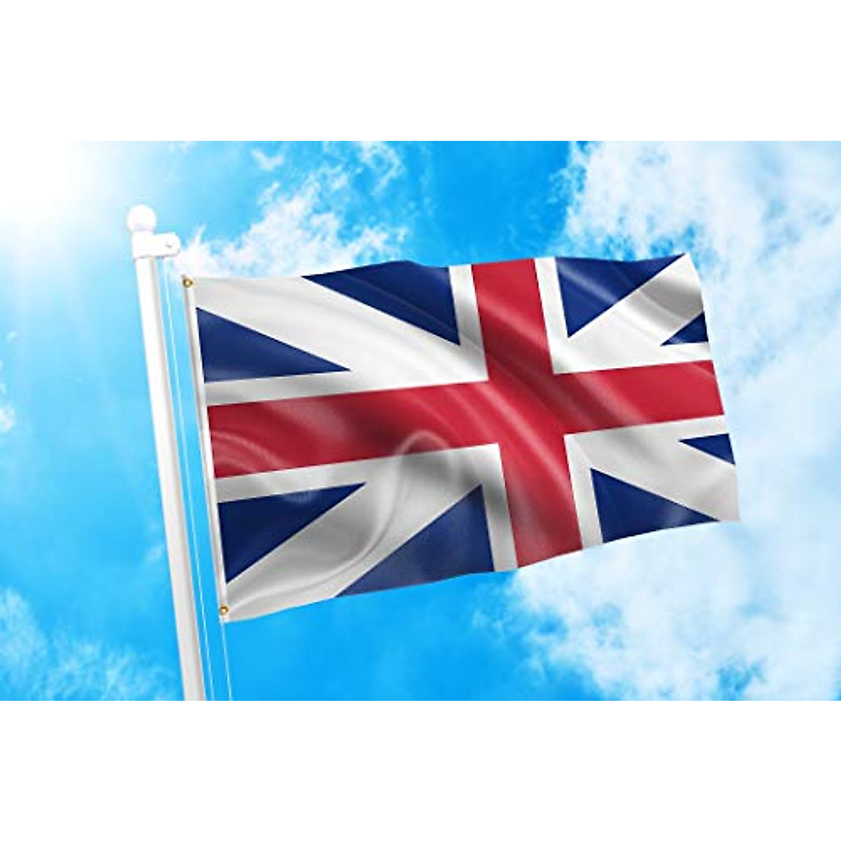 DMSE Kings Colors Historic Union Jack British Britain UK Flag 3X5 Ft Foot 100% Polyester 100D Flag UV Resistant (3' X 5' Ft Foot)