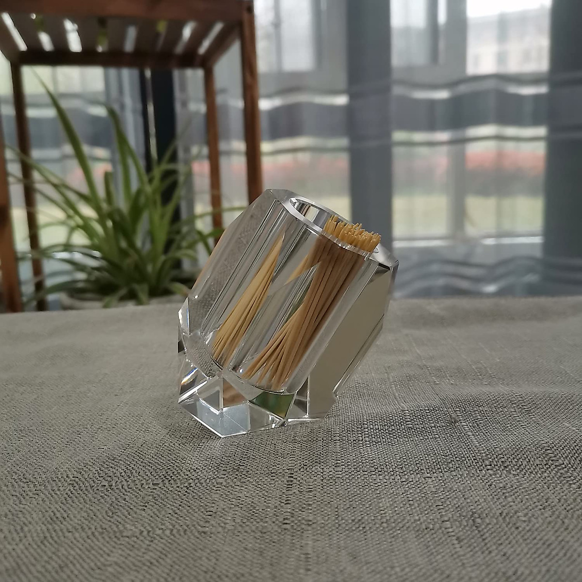 Cosy-YcY Crystal Toothpick Holder, Elegant Toothpick Dispenser, Clear Cube Toothpick Box For Housewarming Gift/Christmas,Can Be Used For Home Décor (style one)