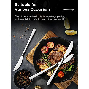 Stapava 48 Pieces Matte Silverware Set with Steak Knives, Plus Dinner Knives Set of 12, Stainless Steel Flatware Cutlery Set, Kitchen Utensil Set Include Spoons Forks Knives, Dishwasher Safe