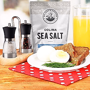 AVA JANE'S KITCHEN - Colima Sea Salt Unrefined Hand Harvested - 100% all Natural Organic Sea Salt, Gourmet Grade, Coarse Grain, Non GMO's Kosher Salt, 8oz