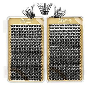 QUEWEL Lash Clusters 480 Pcs Individual Lashes Mix10-18mm Cluster Lashes Practical Soft Comfortable DIY Lash Extensions Lasting Enlarged Eyes (Mega-Mix10-18)