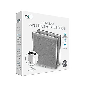 Pure Enrichment Genuine 3-in-1 True HEPA Replacement Filter for the PureZone Air Purifier - 2 Pack (PEAIRPLG)
