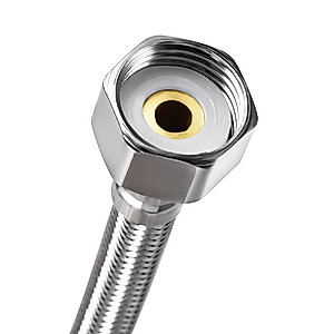 uxcell Faucet Supply Line Connector G1/2 Female to M10 x 1.0 Male 31.5 Inch Length 304 Stainless Steel Hose 2Pcs