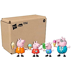 Peppa Pig Family Ice Cream Adventure - 4-Pack Toy Figures with Treats, Ages 3+