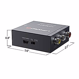 UPGROW HDMI to RCA, 1080p HDMI to AV RCA CVBs Composite Video Audio Converter Adapter Supports PAL/NTSC for TV Stick, Roku, Chromecast, Apple TV, PC, Laptop, Xbox, HDTV, DVD-Black (UPGROWHRCA01)