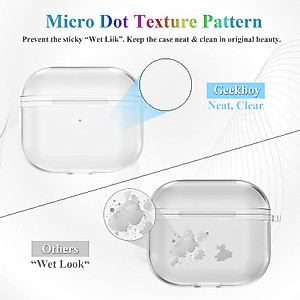 Geekboy Soft TPU Case Cover Compatible for AirPods 3 (2021) with Keychain Portable Shockproof and Dustproof See-Through Protective Cover, Front LED Visible, AirPods 3 Accessories - Clear