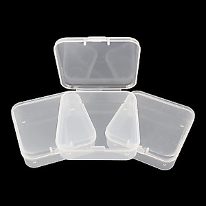LJY 32 Pieces Square Mini Clear Plastic Storage Containers Box Case with Lids for Small Items and Other Craft Projects (2.5 x 2.5 x 0.8 inch, Transparent)