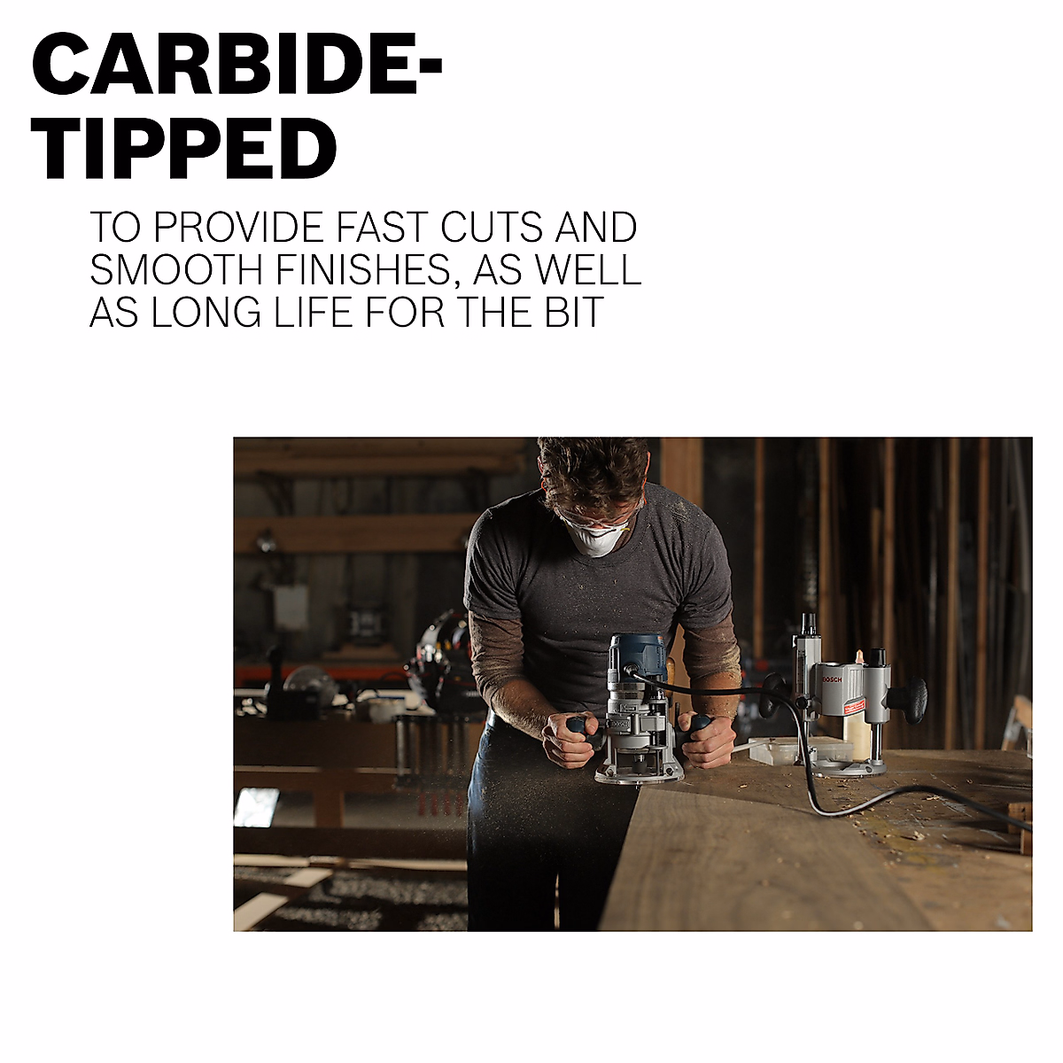 BOSCH 85471M 1/4 In. x 1/2 In. Carbide Tipped Plunge Roundover Bit