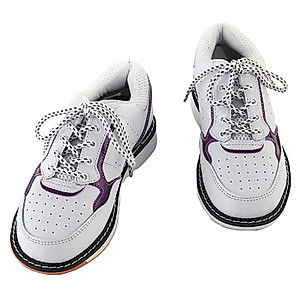 ZHENSI Women's Bowling Shoes Lightweight Breathable Leather Anti-Slip Buffer,White,6.5