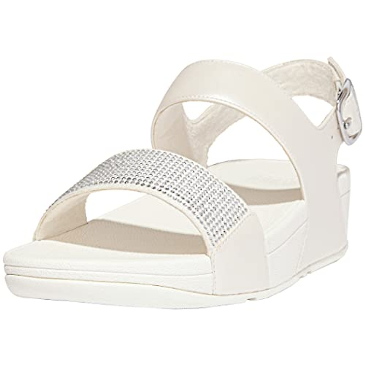 FitFlop Women's Lulu Crystal Embellished Back-Strap Sandals Cream 8