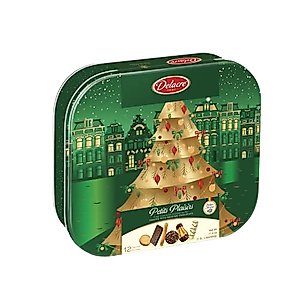 Delacre Petits Plaisirs Belgian Cookie Variety Tin, Christmas Holiday Gift, 17.6 oz
