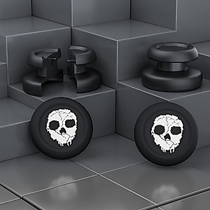 PlayRealm Silicone Skin Cover& Sticler x 1 & No Falling off Thumbstick x 2 for PS5 Controller (Ghost White)