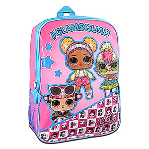 LOL Doll Backpack With Lunch Box For Girls - 5 Pc Bundle With 16 inch Lol Dolls School Bag, Lunch Bag, Animal Stickers, and More For LOL School Supplies (Lol Dolls Activity Set)