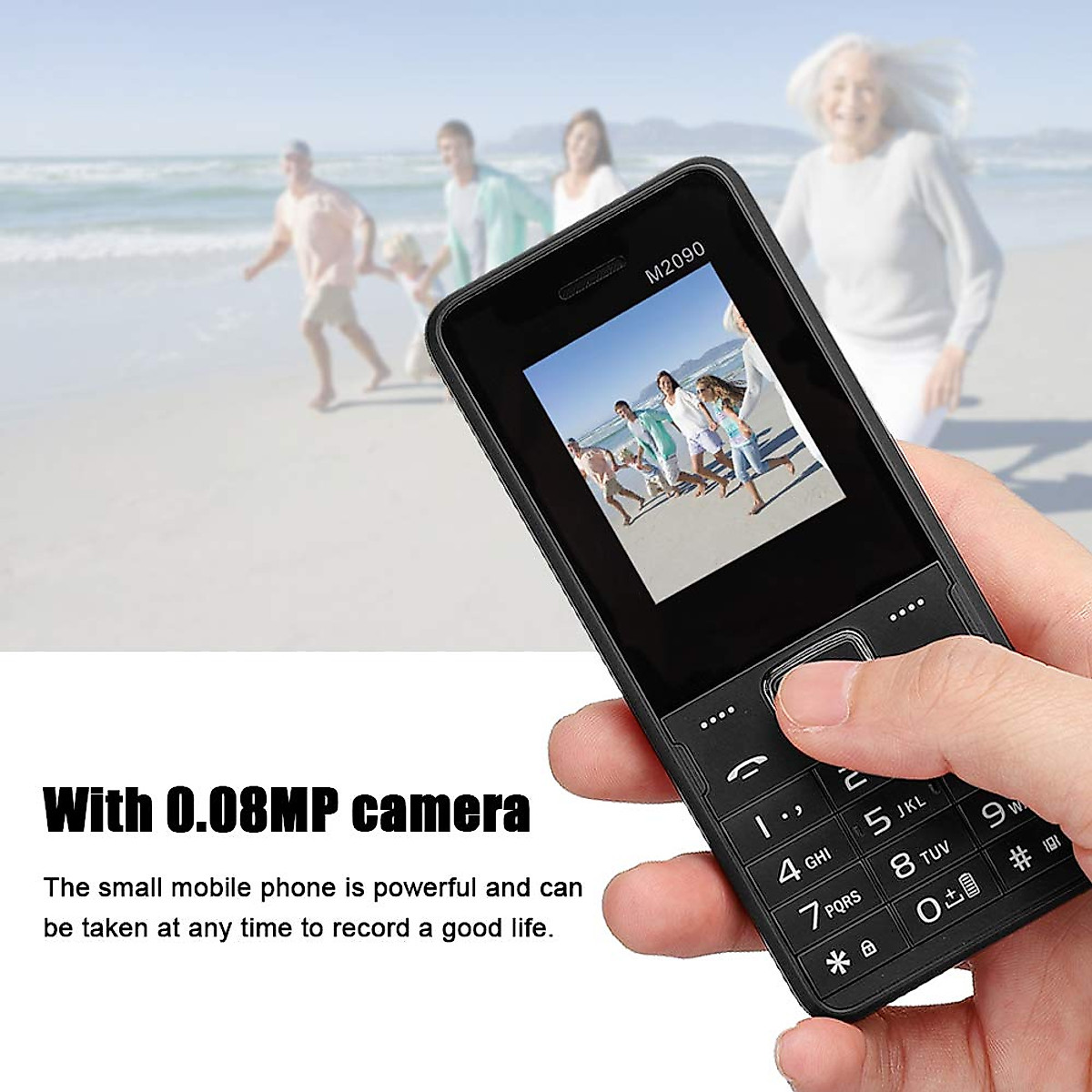 ASHATA Unlocked Mobile Phone, 1.7in Screen Simple Phone with 3.5mm Headphone Jack, 32MB and 32MB, 0.08MP Camera, Dual SIM Card 2G Cellphone, 1500MAh, Black-US