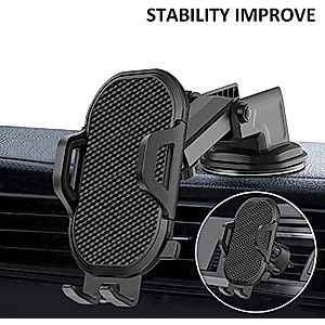 Car Phone Mount Holder for Samsung Galaxy S21 S20 S22 S23 Plus Ultra FE 5G,A21 A52 A12 A50 A20 A10E A31 A11 A02S A6,Google Pixel 4A 5G/5 4 XL 3A and All Cell Phone,Windshield/Dashboard/Window+Air Vent