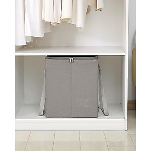 Qozary Clothes Hanger Organizer Bag-Rigid Hanger Storage Containers with Lid for Dustproof, Large Hanger Holder, Sturdy Hanger Caddy Organizer Box with Handle-Keep Hangers Separate