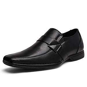 Bruno Marc Men's Giorgio-3 Black Leather Lined Dress Loafers Shoes - 9 M US