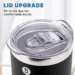 Bluwing 30 oz Tumbler with Handle-Travel Coffee Mug with Spill Proof Lid, Double Wall Vacuum Insulated Tumbler Cups for Women and Men（Black）