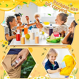 Tioncy 20 Pcs Mini Condiment Squeeze Bottle 3.2 oz Plastic Condiment Dispenser Camping Condiment Containers with Flip Top Reusable Travel Condiments for Honey, Syrups, Ketchup, Salad Dressing, Oils