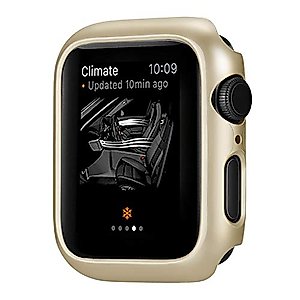 Leotop Compatible with Apple Watch Series 6 5 4 SE Case 44mm 40mm, Super Thin Bumper Protector PC Hard Cover Lightweight Slim Shockproof Accessories Matte Frame Compatible iWatch (Gold, 40mm)