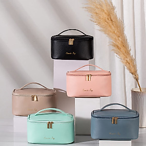 KITENROM Portable Makeup Bag Cosmetic Bags Small Cosmetics Make up Bag for Women Zipper Pouch Organizer Waterproof Case (Light Green)